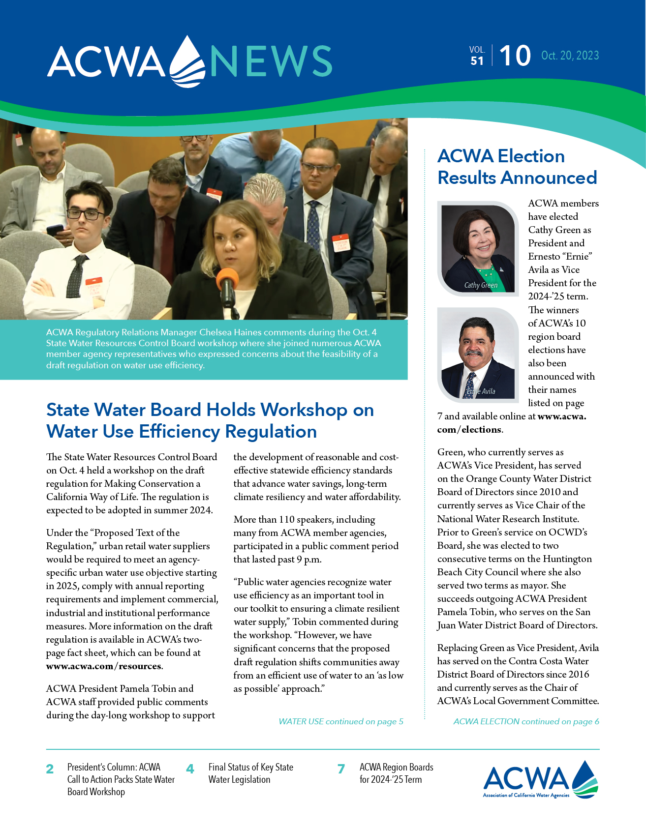 October 20, 2023 ACWA News Available Online - Association of California Water Agencies