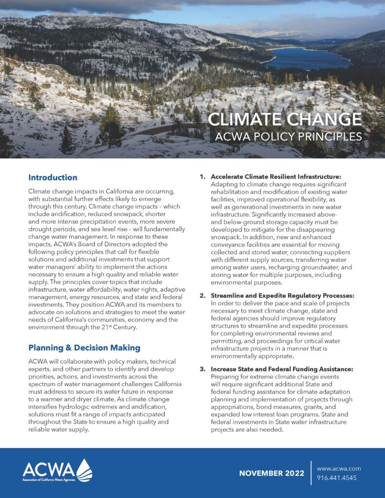 ACWA Climate Change Policy Principles - Association of California Water ...