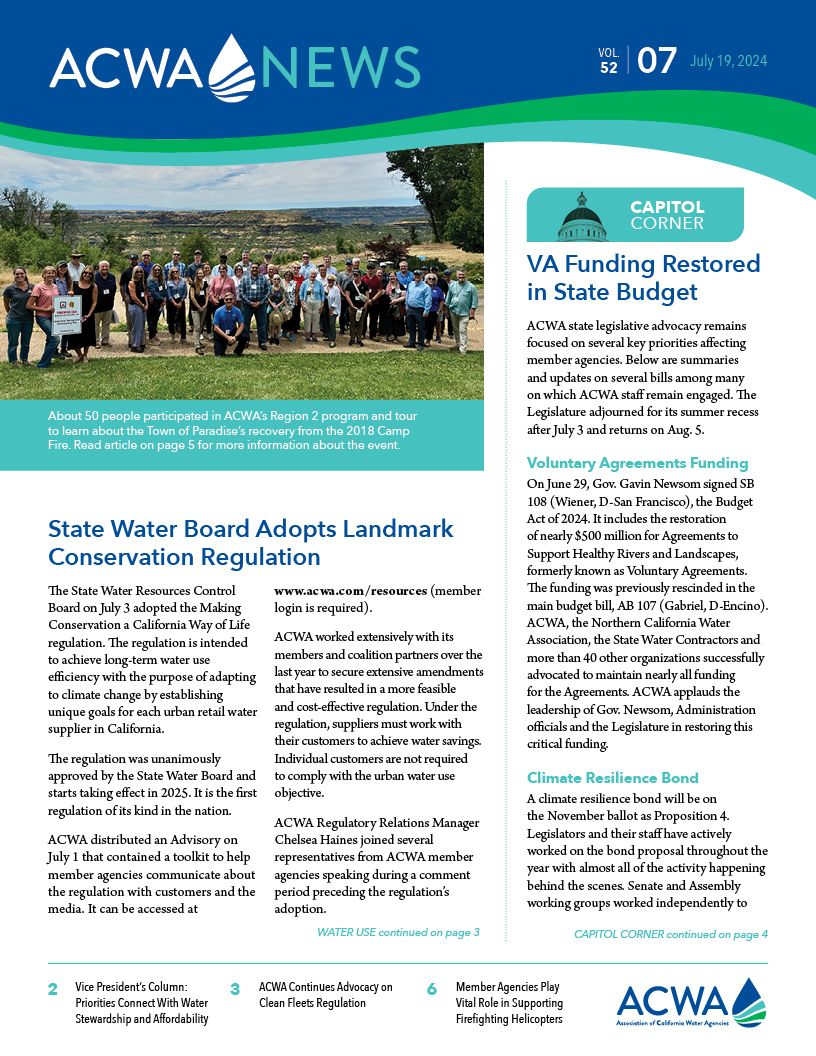 July 19, 2024 ACWA News Available - Association of California Water ...