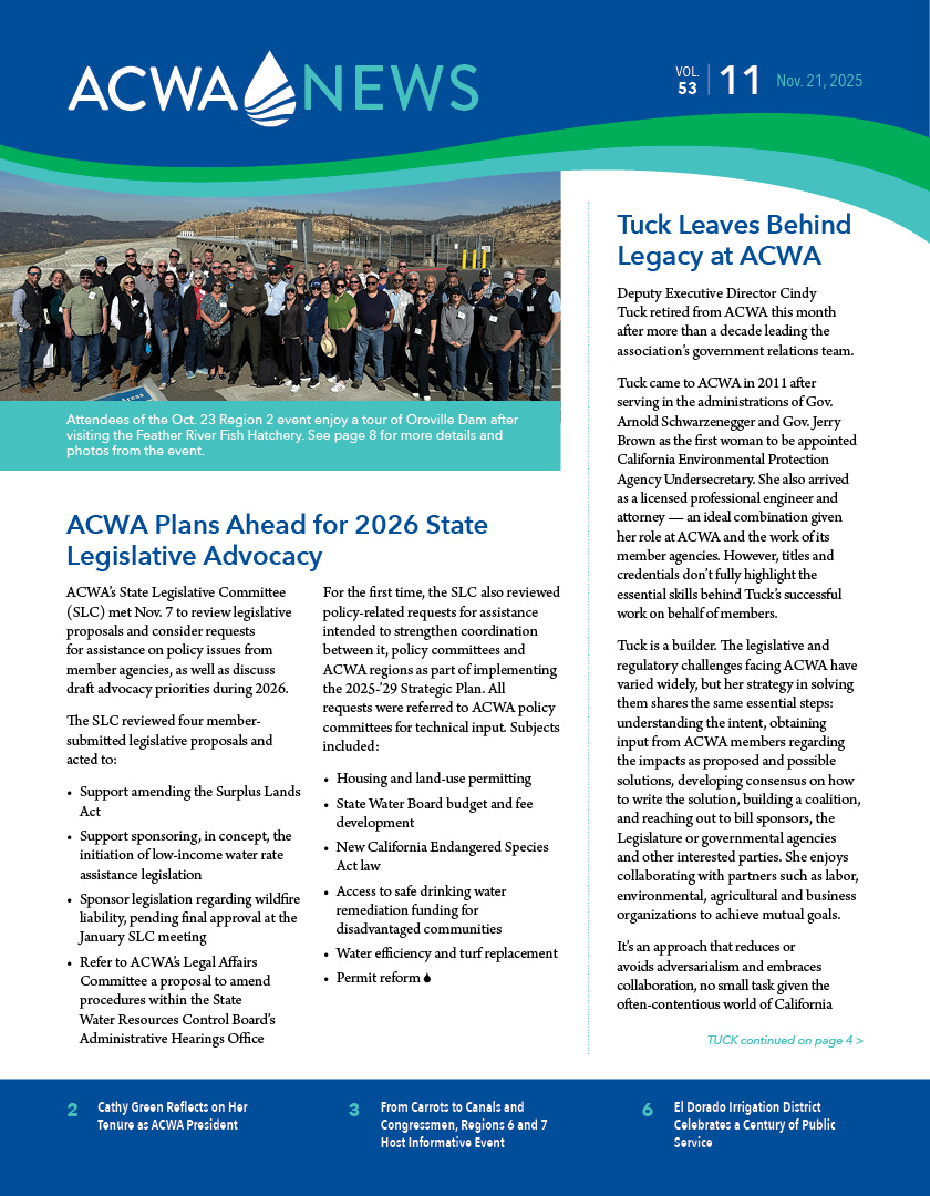 November 21, 2025 ACWA News Available - Association of California Water Agencies